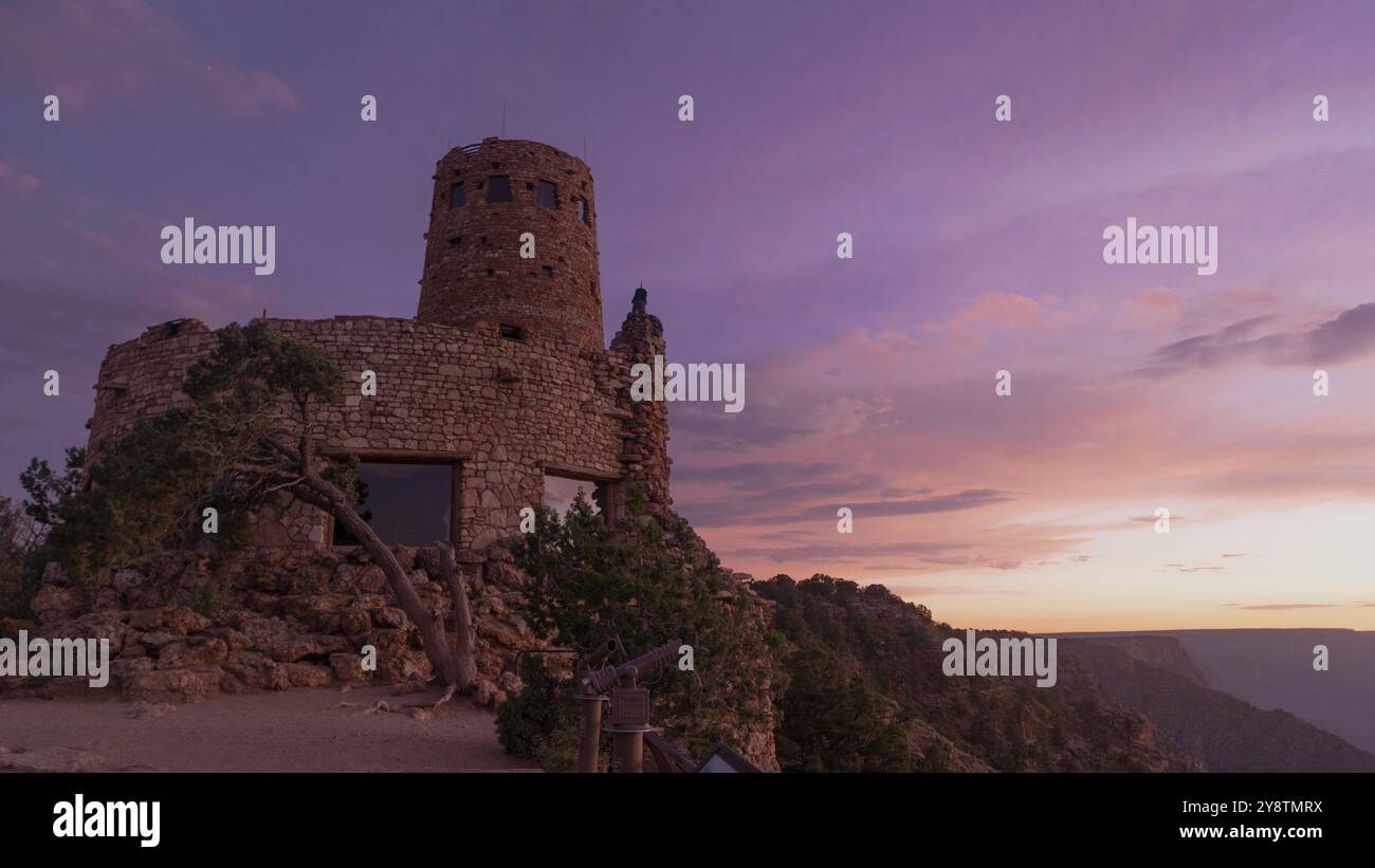 Sunset light hits the primative brick building east side of the south ...