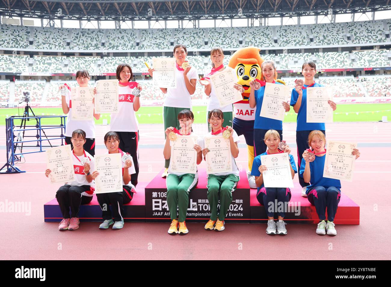 Tokyo, Japan. 6th Oct, 2024. (L-R) Fukuoka University team group ...