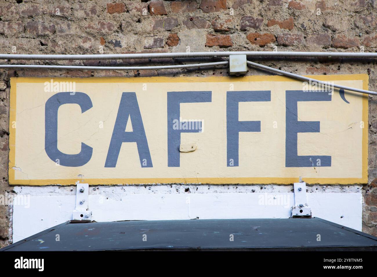 Old vintage coffee sign in Italy, Concept of retro, traditional Caffe ...