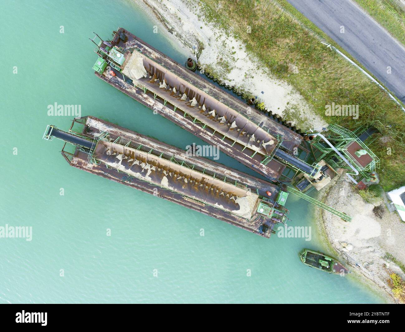 Barges in the quarry, Jumieges, Seine-Maritime, Normandy, France ...