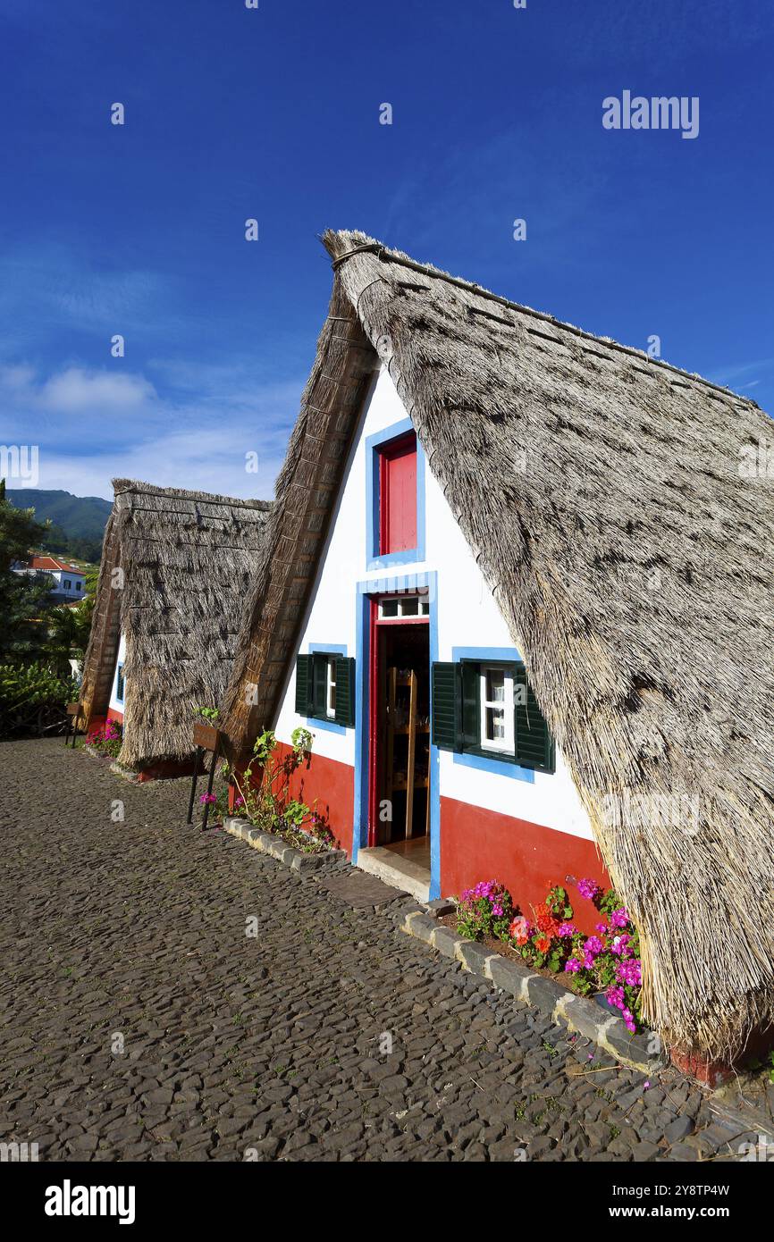 Traditional Madeira house at Santana, Madeira, Portugal, Europe Stock ...