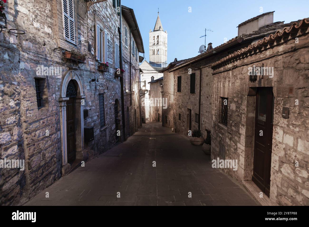 Assisi village in Umbria region, Italy. The town is famous for the most ...