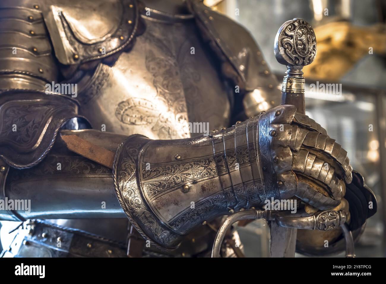 Detail of a Middle age knight armour, 15th Century. Concept for ...