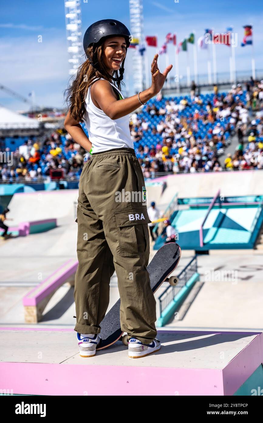 Rayssa Leal of Brazil wins the bronze medal in the women's street ...