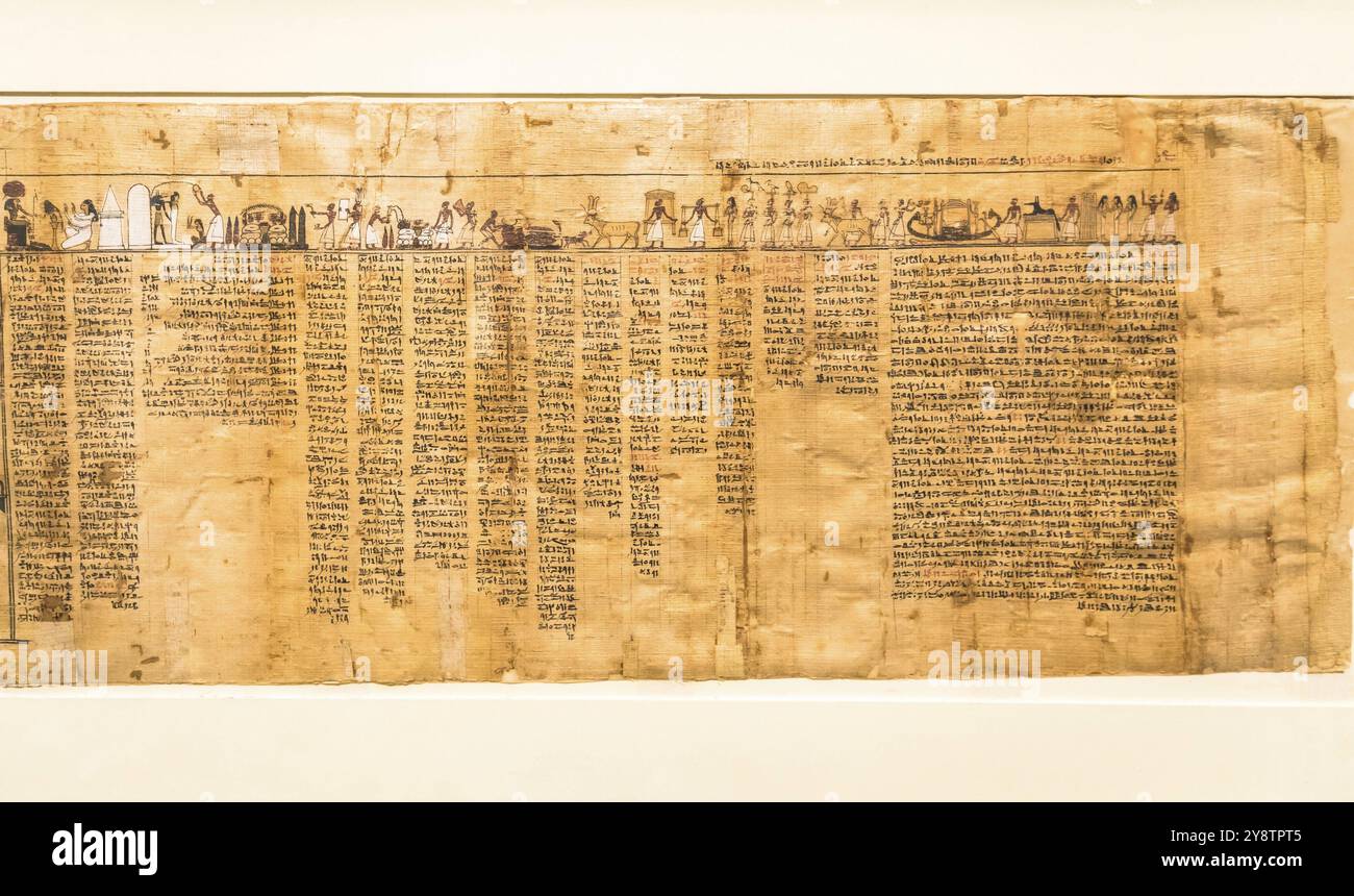 TURIN, ITALY, CIRCA MAY 2021: ancient Egyptian papyrus with ... TURIN, ITALY, CIRCA MAY 2021: ancient Egyptian papyrus with ...