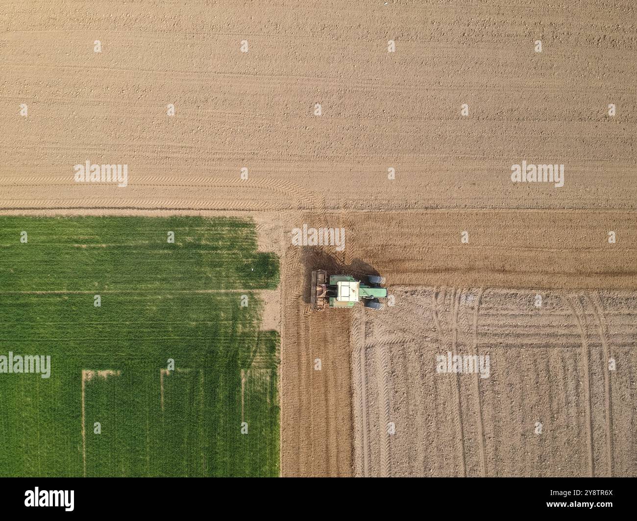 Aerial above agricultural farm vehicles hi-res stock photography and ...