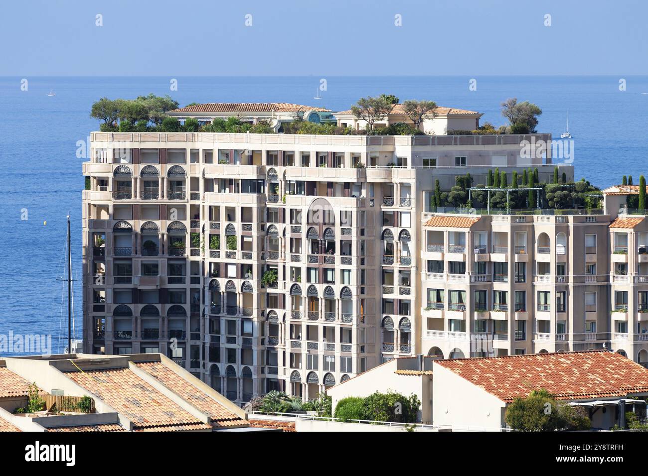 Monte Carlo, Monaco, August 2022: detail of luxury real estete ...