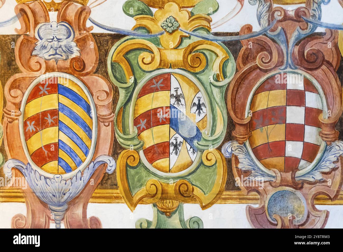 Antique heraldic banner. Medieval decoration ornament, vintage shield ...