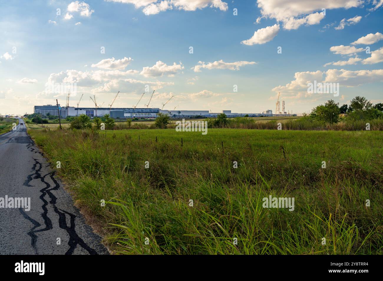 Construction of massive semiconductor fab manufacturing facility in ...