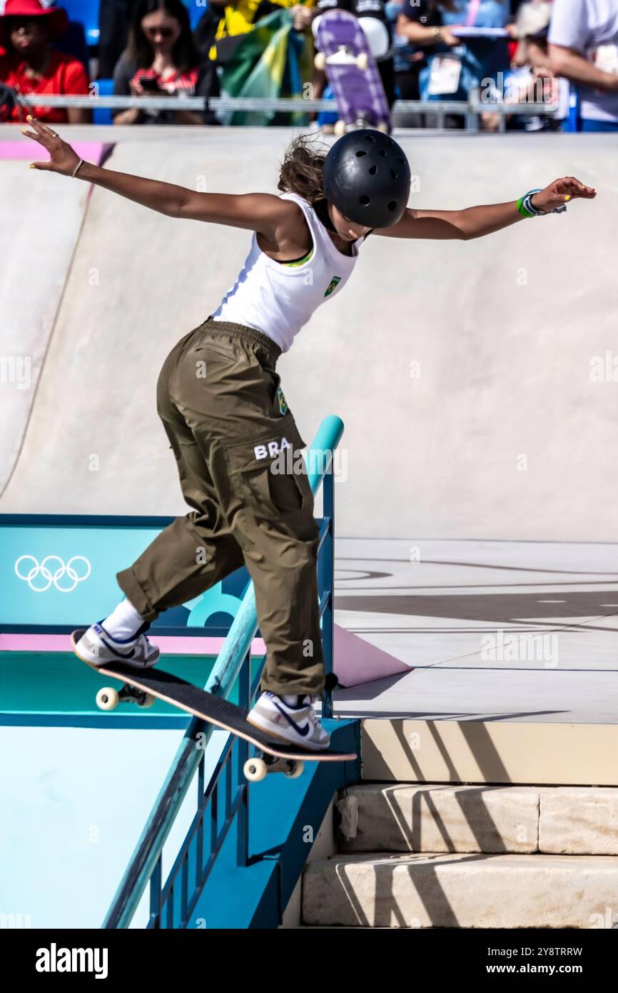 Rayssa Leal of Brazil wins the bronze medal in the women's street ...