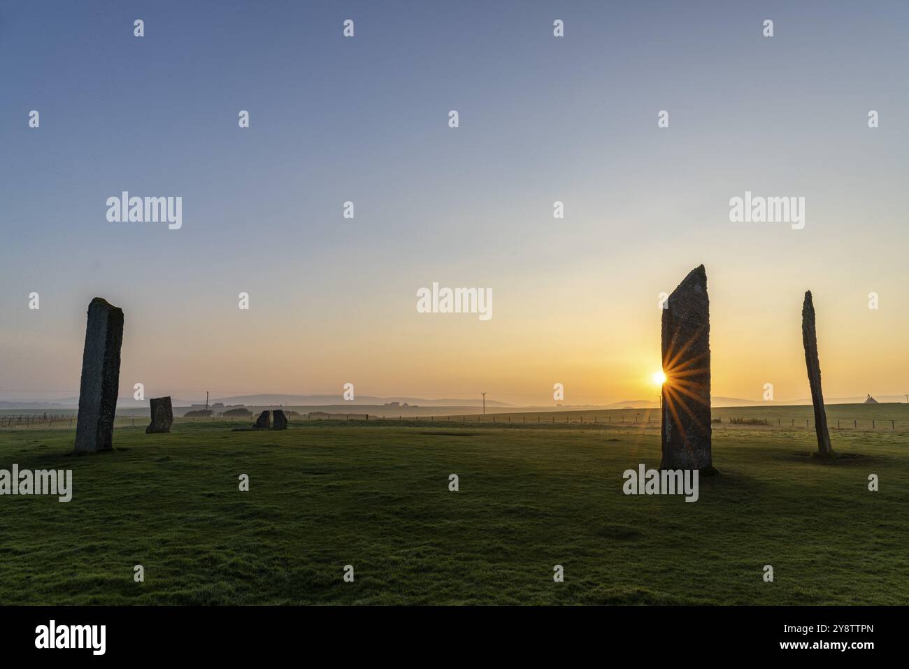 Stones of Stenness Circle and Henge at sunrise, stone circle and henge ...