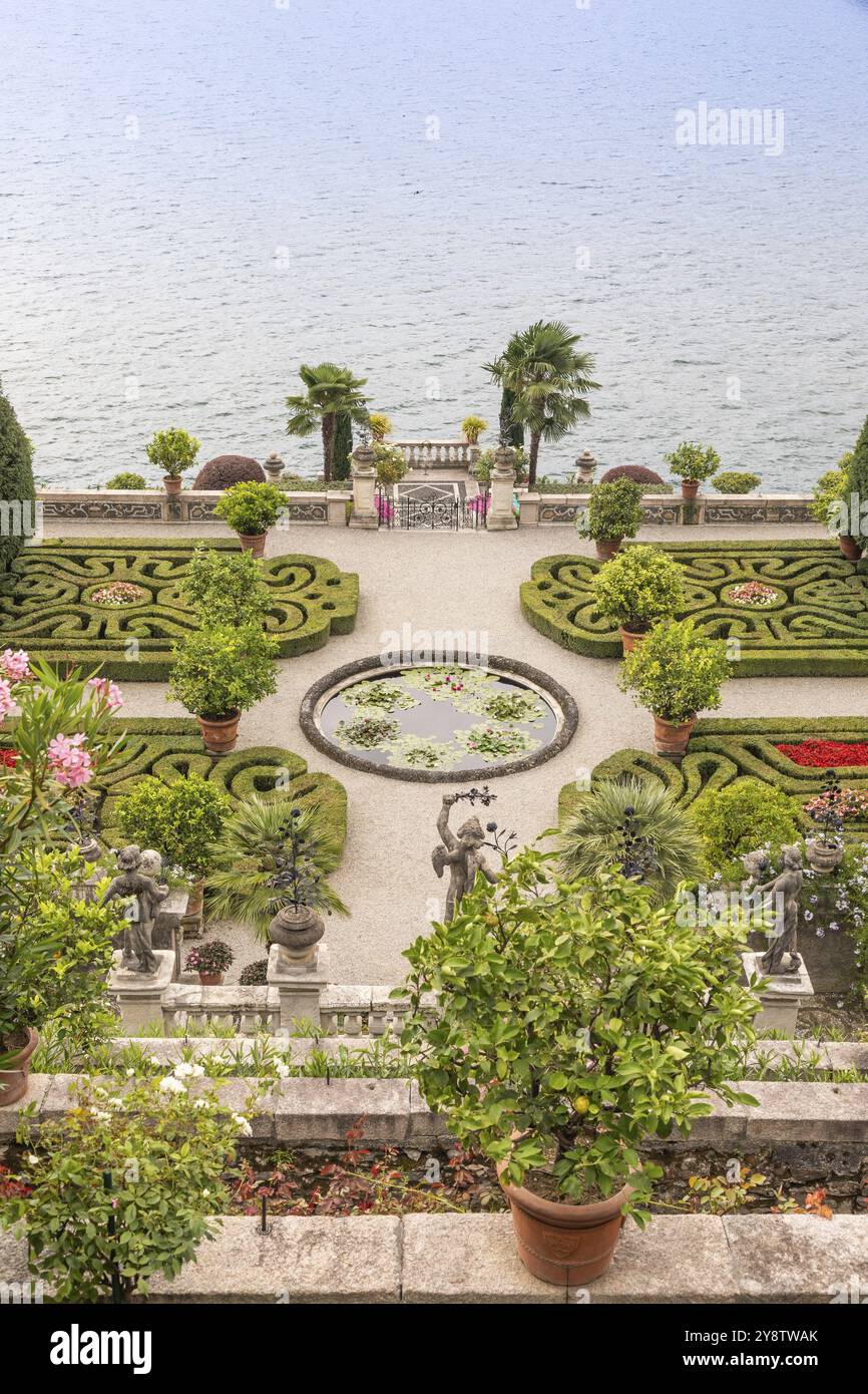 Isola Bella, Italy, 1 August 2023: baroque Italian garden on Lake ...