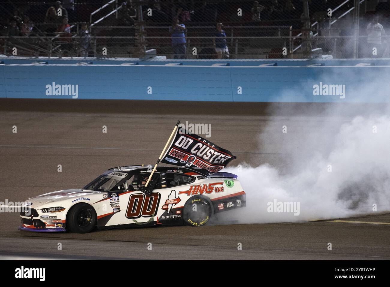 Cole Custer (00) celebrates after winning the NASCAR Xfinity Series ...