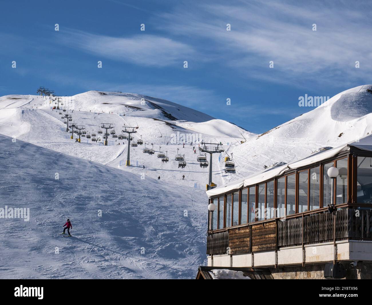 Ski slopes of Livigno in winter season Stock Photo - Alamy