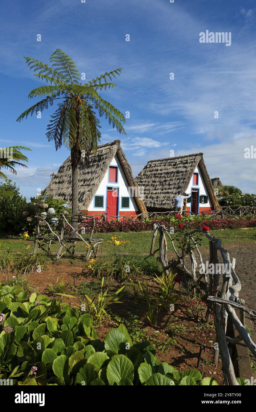 Traditional Madeira house at Santana, Madeira, Portugal, Europe Stock ...