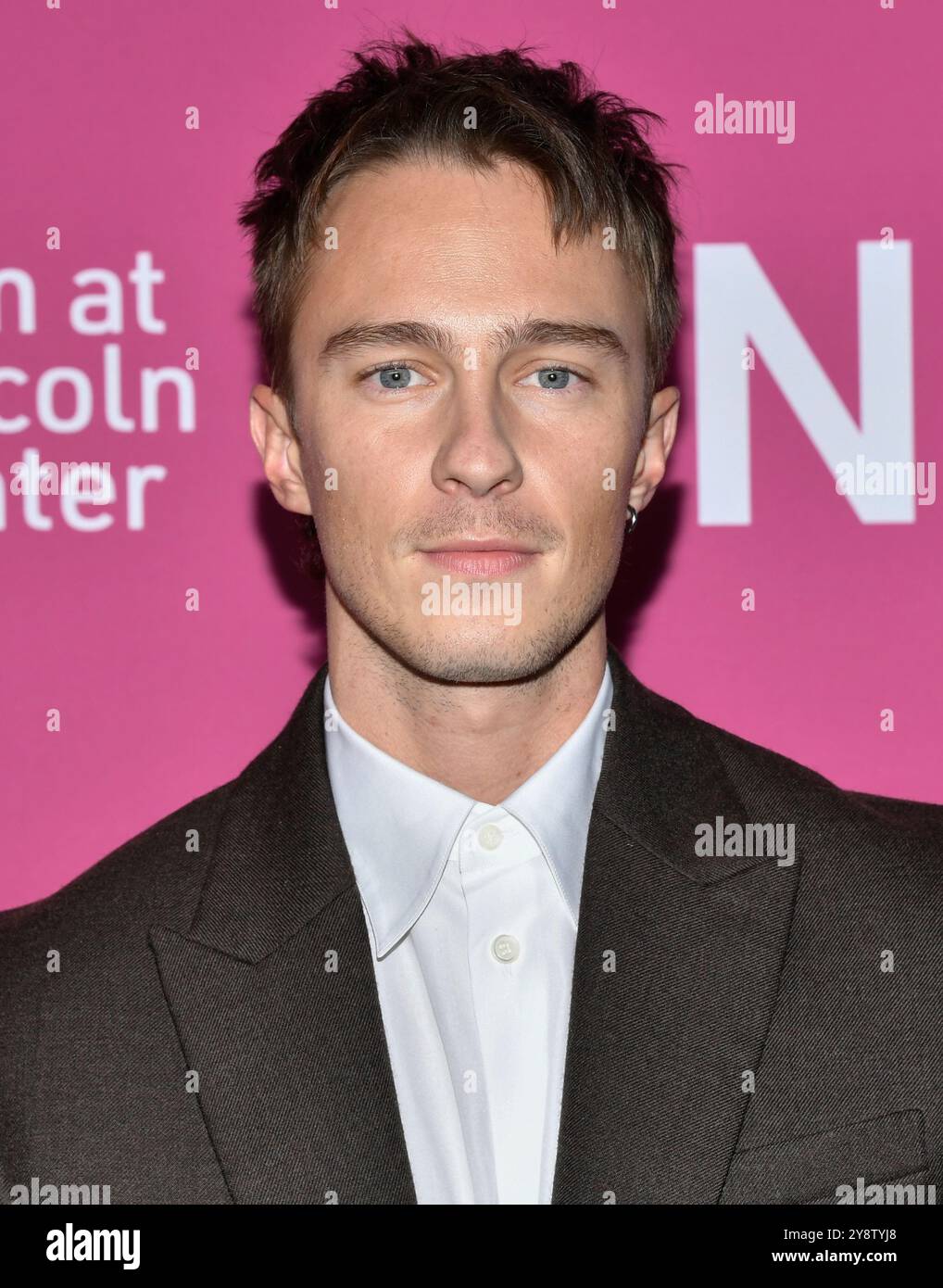 Drew Starkey attends the premiere for "Queer" at Alice Tully Hall ...