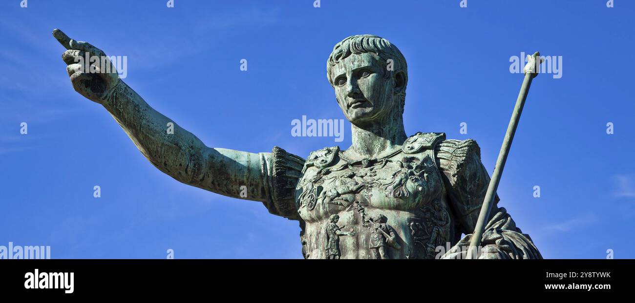 Julius Caesar, ancient statue in Rome, Italy. Concept for leadership ...