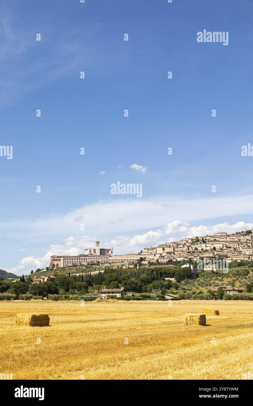 Assisi village in Umbria region, Italy. The town is famous for the most ...