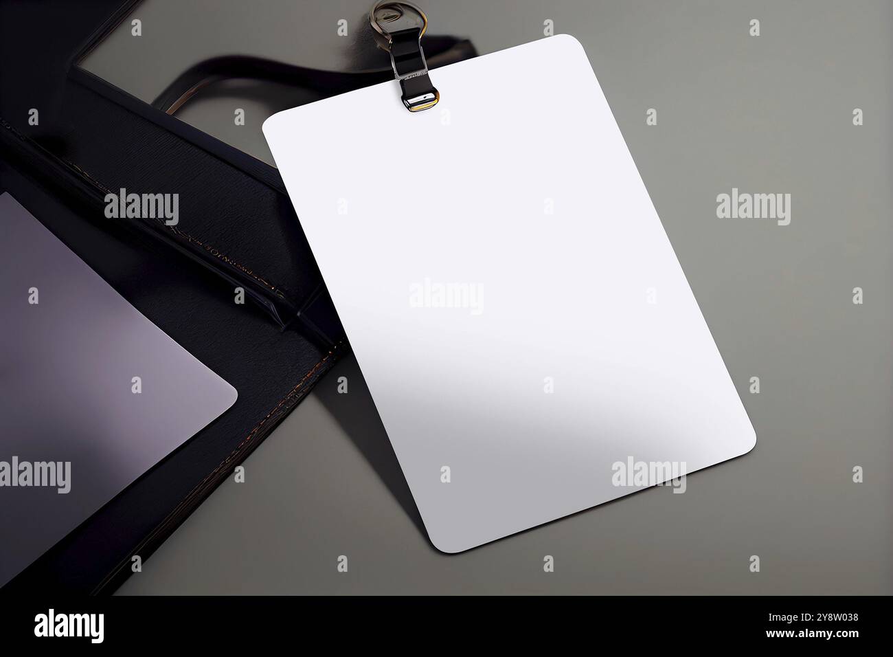 Office Badge Mockup, White background Stock Photo - Alamy