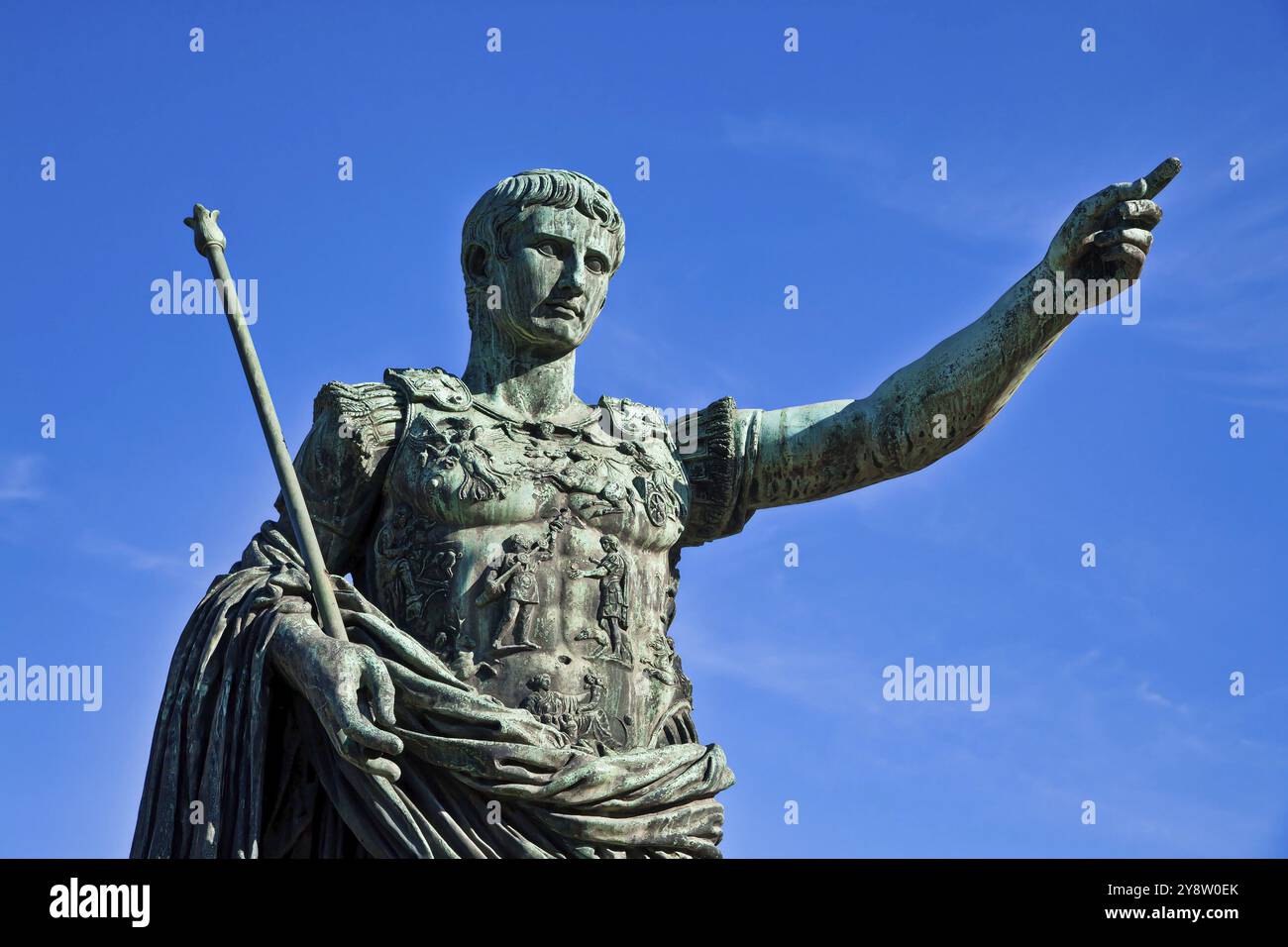 Julius Caesar, ancient statue in Rome, Italy. Concept for leadership ...