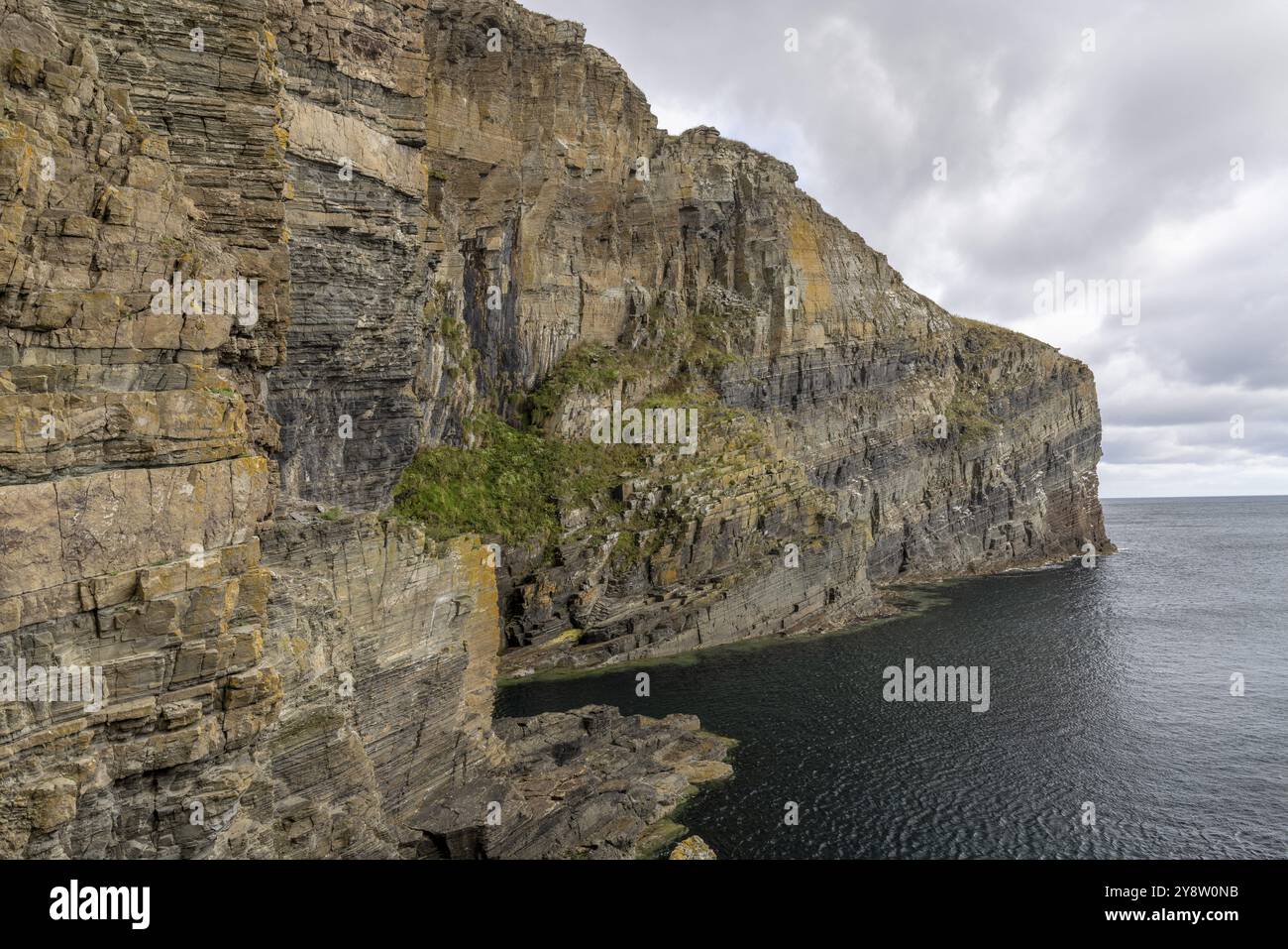 Cliff with geological stratification, near Whaligoe Steps, Lybster ...