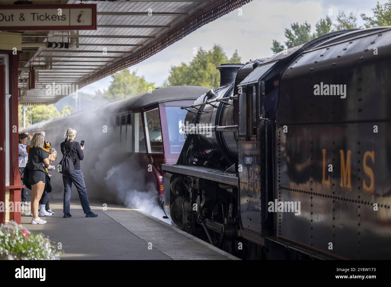 Strathspey railway historic steam train, Aviemore, An Aghaidh Mhor ...