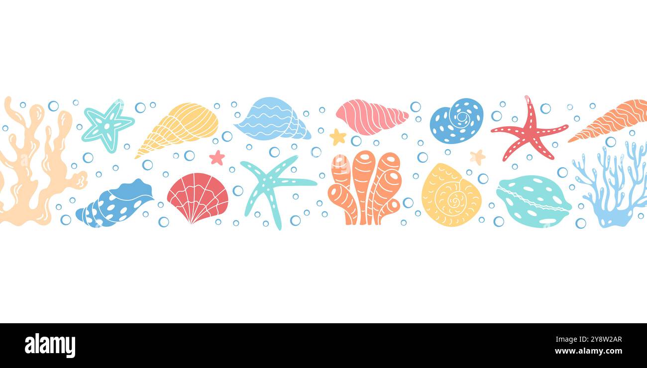 Colorful Underwater Marine Life Pattern Design Stock Vector Image & Art ...