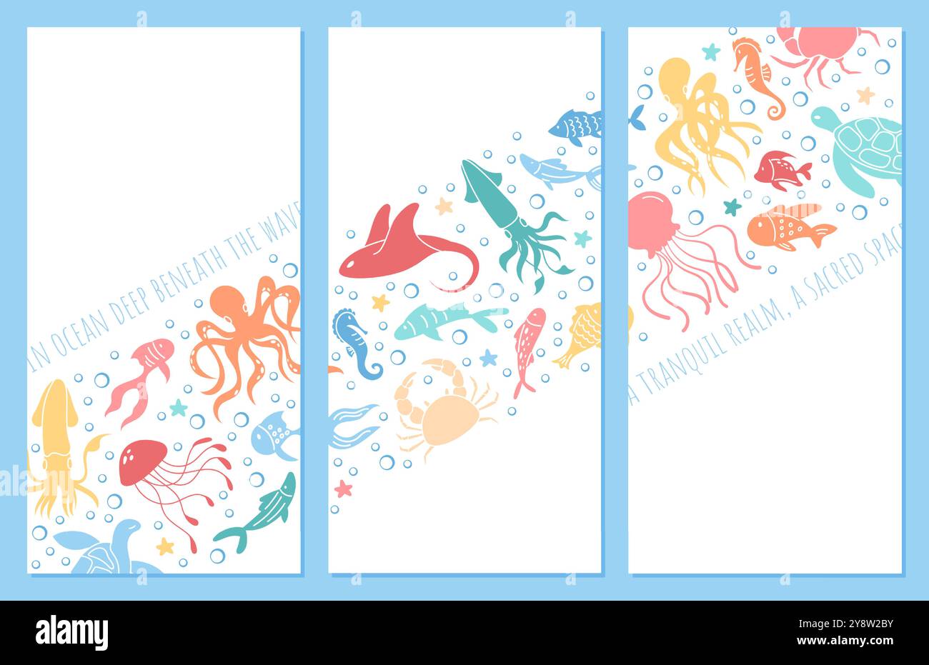 Colorful Ocean Creatures in Underwater Scene Stock Vector Image & Art ...