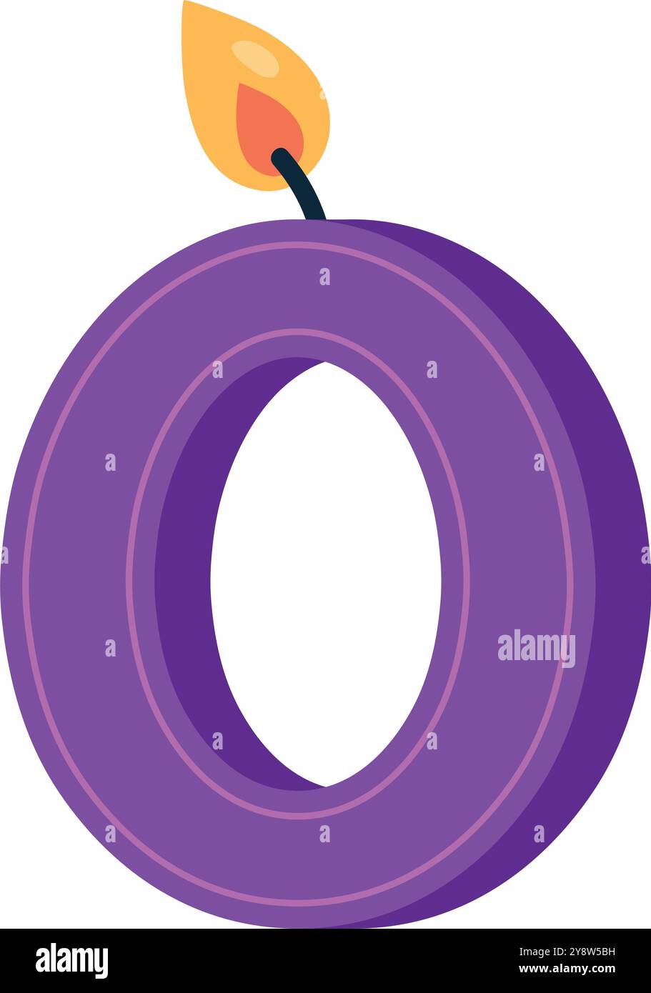 birthday candle number zero Stock Vector Image & Art - Alamy