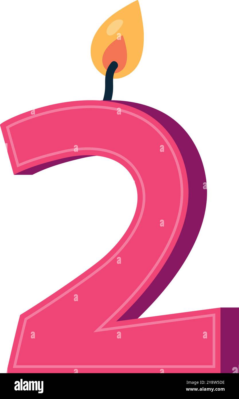 birthday candle number two Stock Vector Image & Art - Alamy