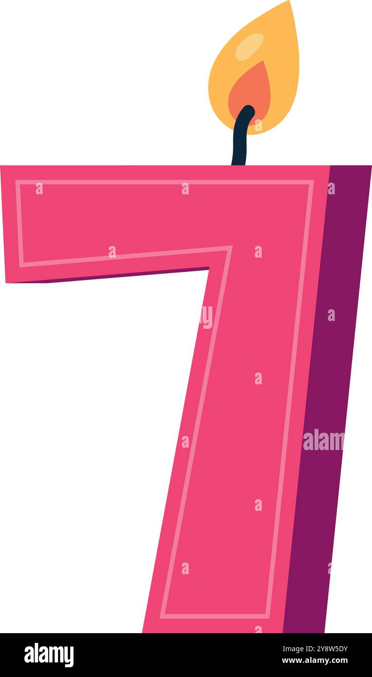 birthday candle number seven Stock Vector Image & Art - Alamy