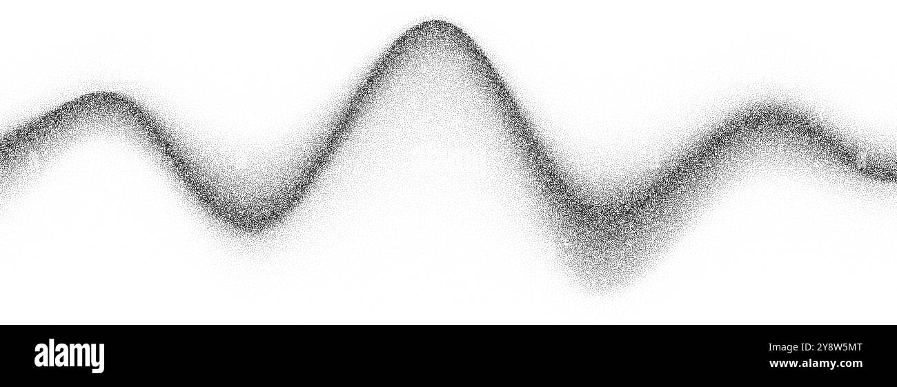 Grain gradient wave texture. Black stipple flow line background. Dotted ...