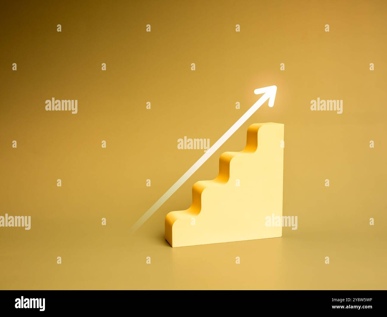 Business growth, goal and success concept. White glow arrows rising up ...