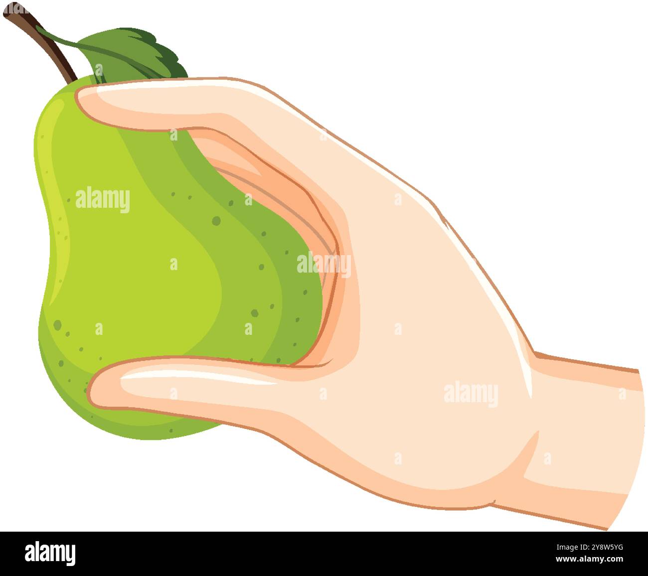 Illustration of a hand grasping a green pear Stock Vector Image & Art ...