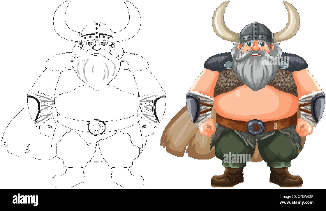 Cartoon Viking warrior with horned helmet Stock Vector Image & Art - Alamy