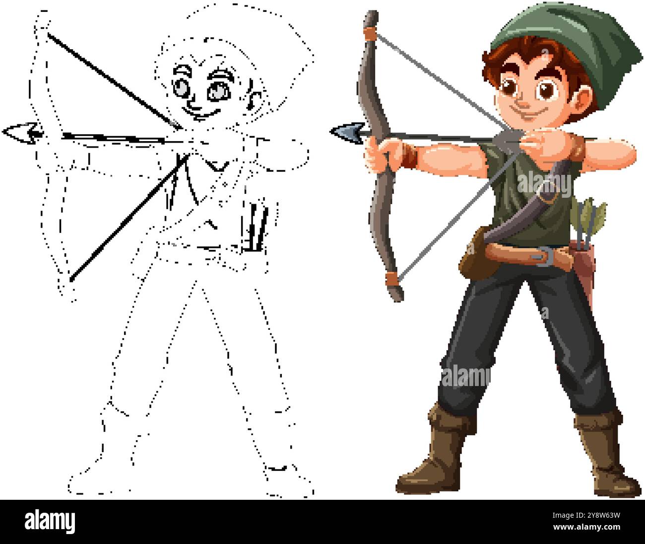 Bow hunting boy Stock Vector Images - Alamy