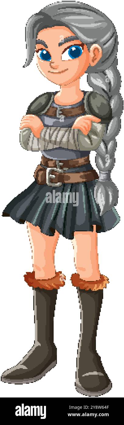 A strong, confident female warrior character Stock Vector Image & Art ...