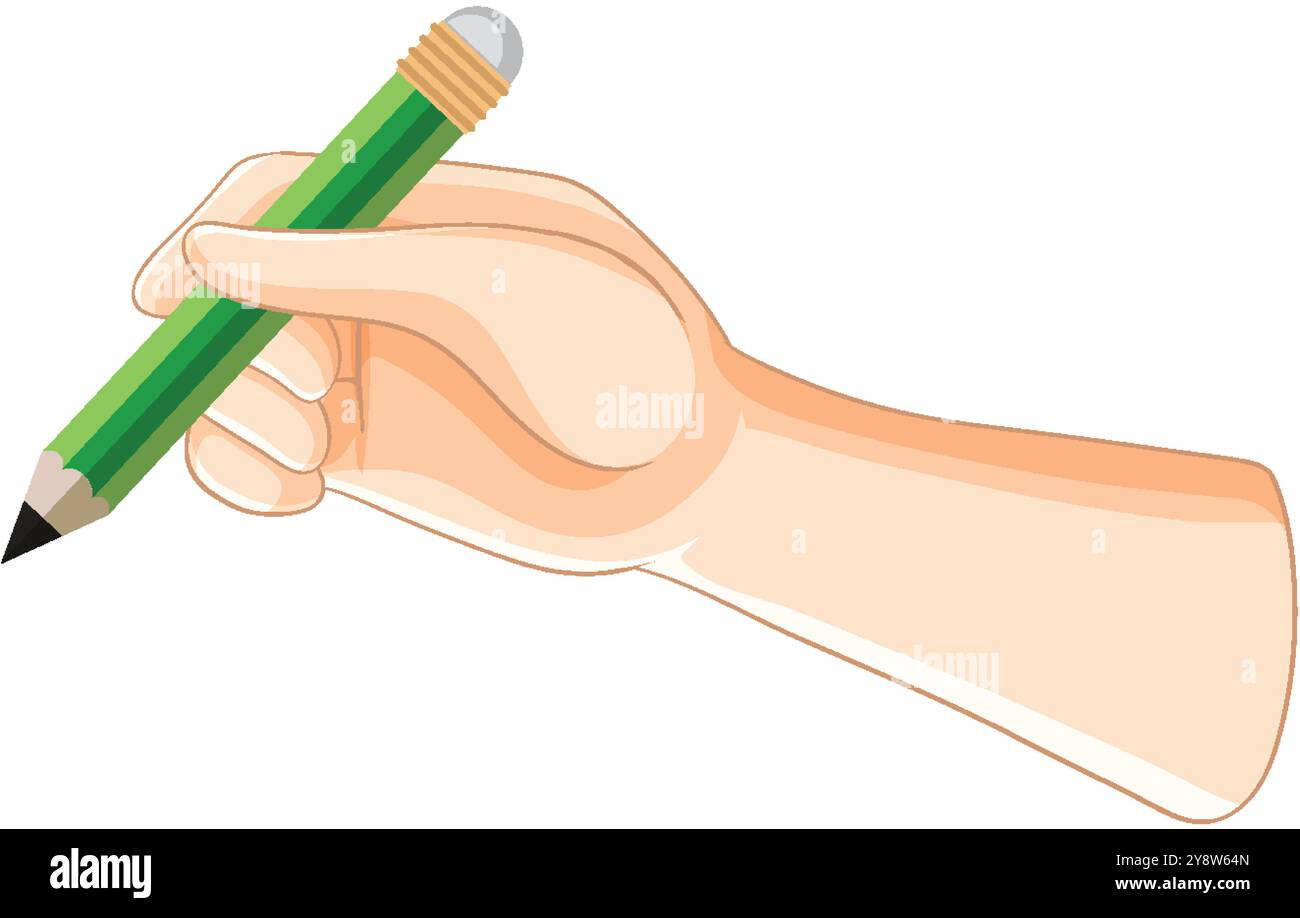 Illustration of a hand gripping a pencil Stock Vector Image & Art - Alamy