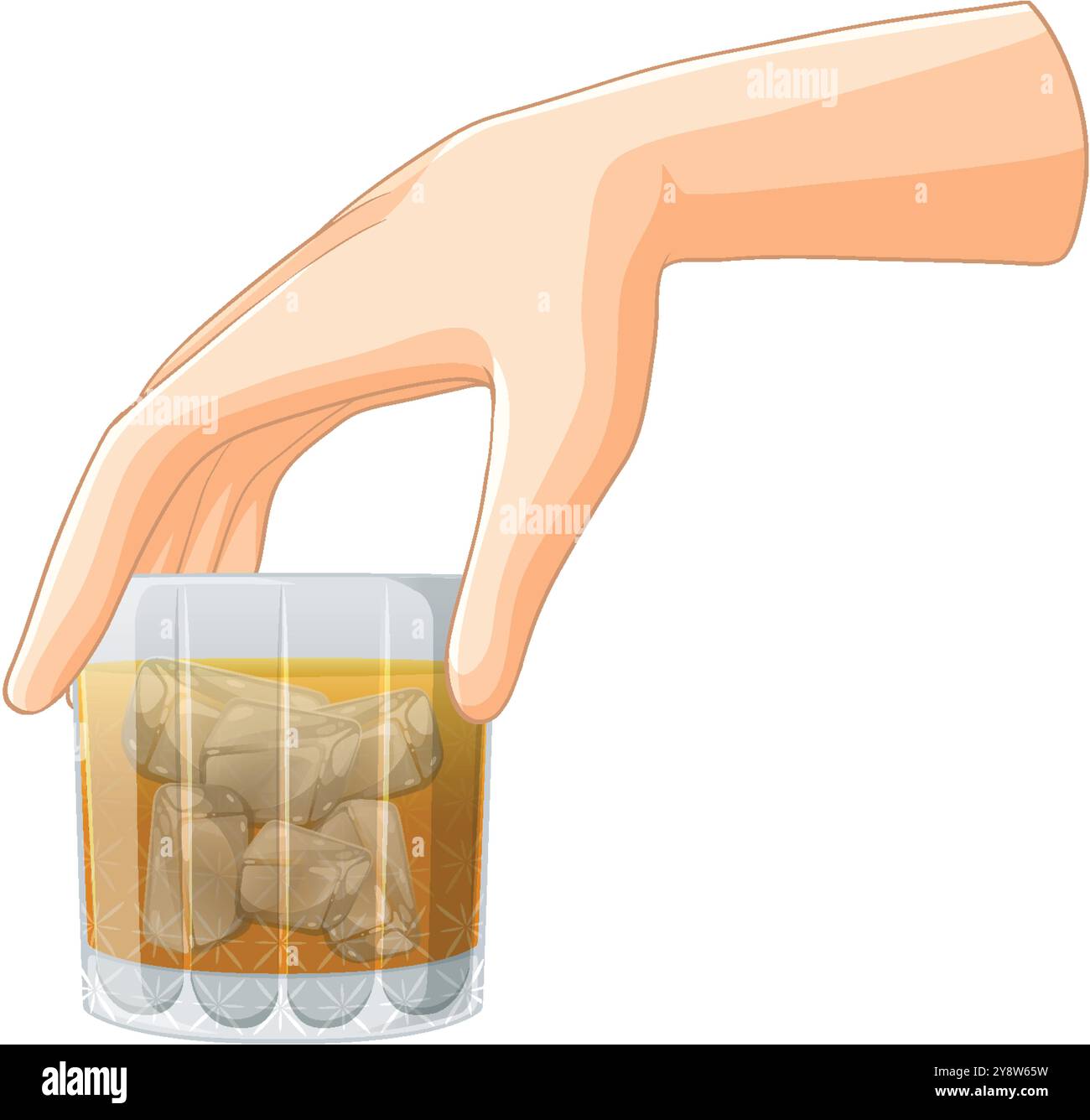 Whiskey glass on ice Stock Vector Images - Alamy