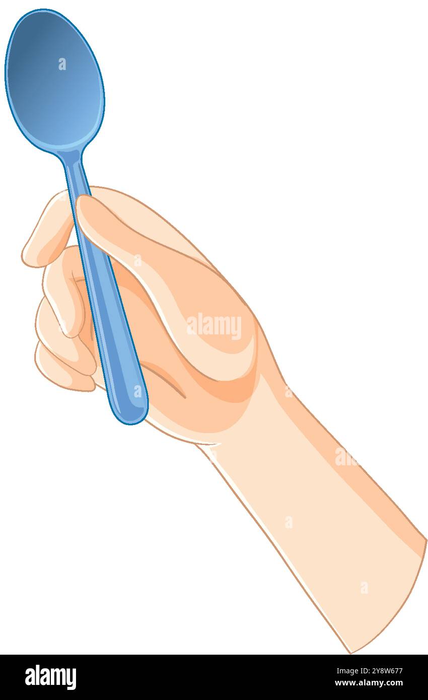 Illustration of a hand gripping a spoon Stock Vector Image & Art - Alamy