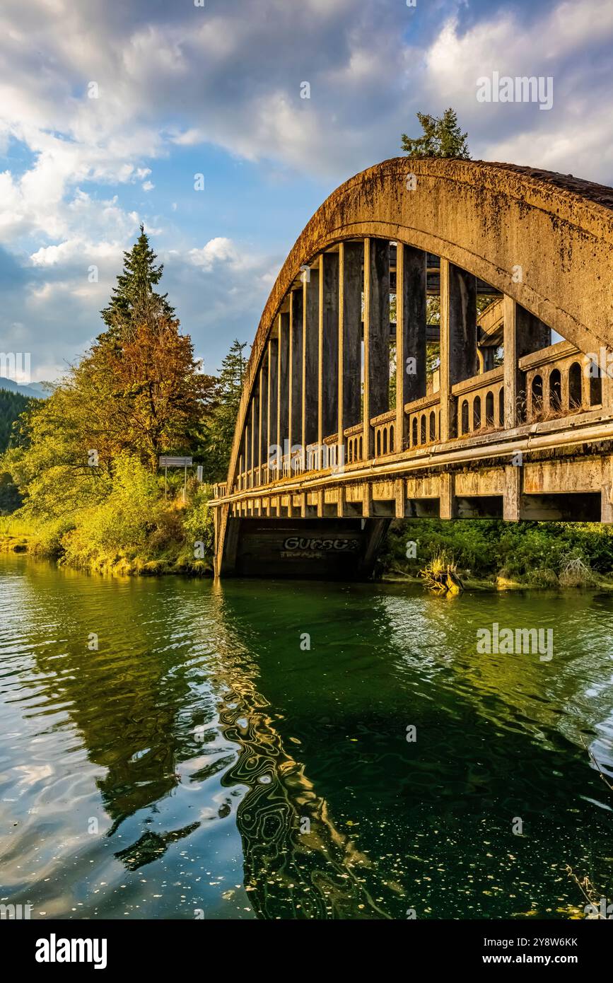 One of the two historic bridges spanning the Hamma Hamma River on the ...