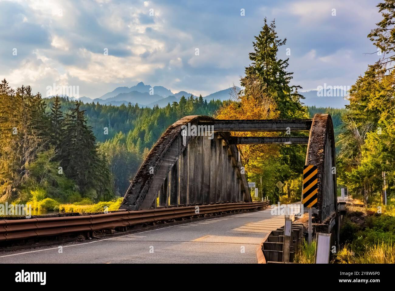One of the two historic bridges spanning the Hamma Hamma River on the ...