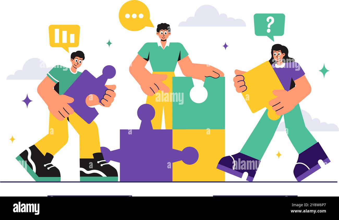 Vector Illustration of Conflict Resolution and Management featuring Two ...