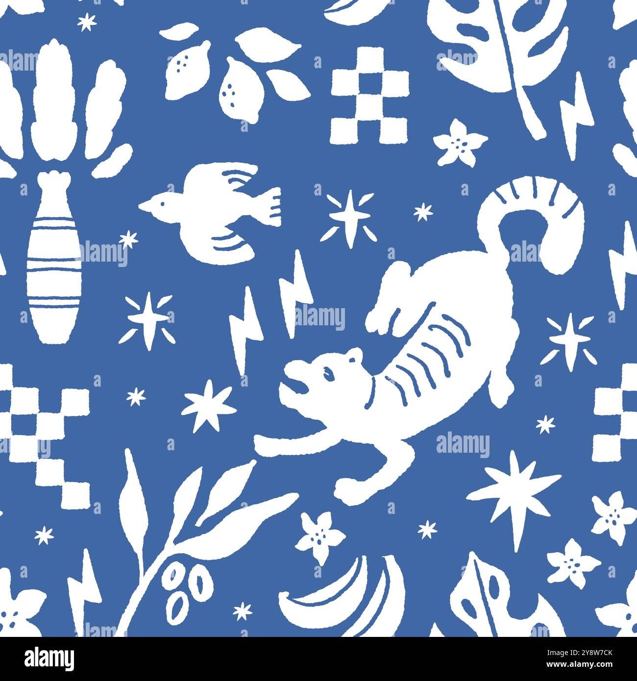 Leaping Tiger Motif Pattern vector Stock Vector Image & Art - Alamy