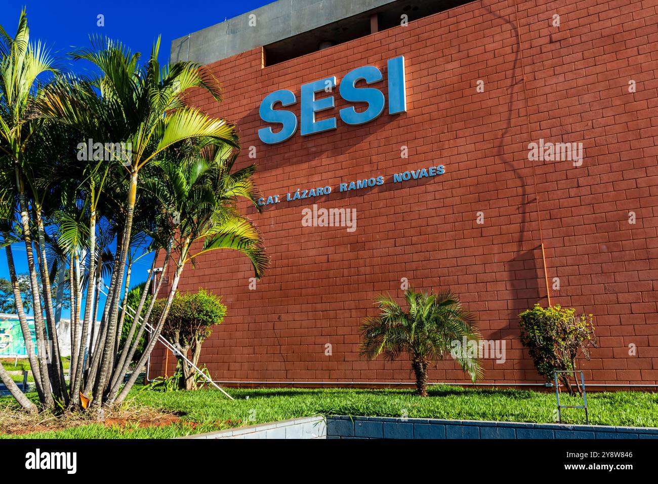 Marilia, Sao Paulo, Brazil, December 06. 2023. Facade of the Sesi unit ...