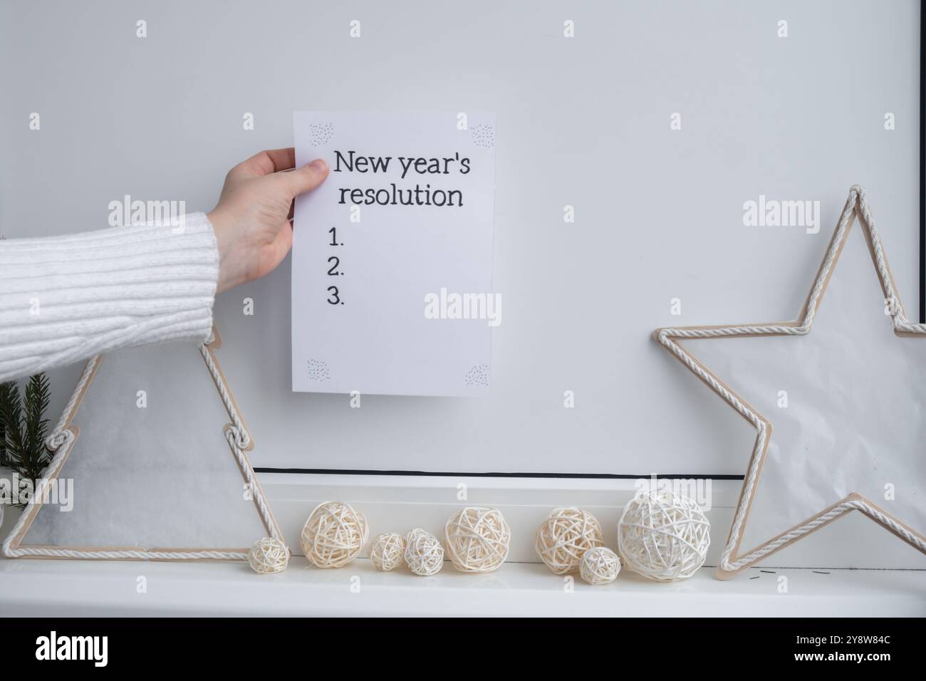 Unrecognizable woman creating vision board with Motivational paper note ...