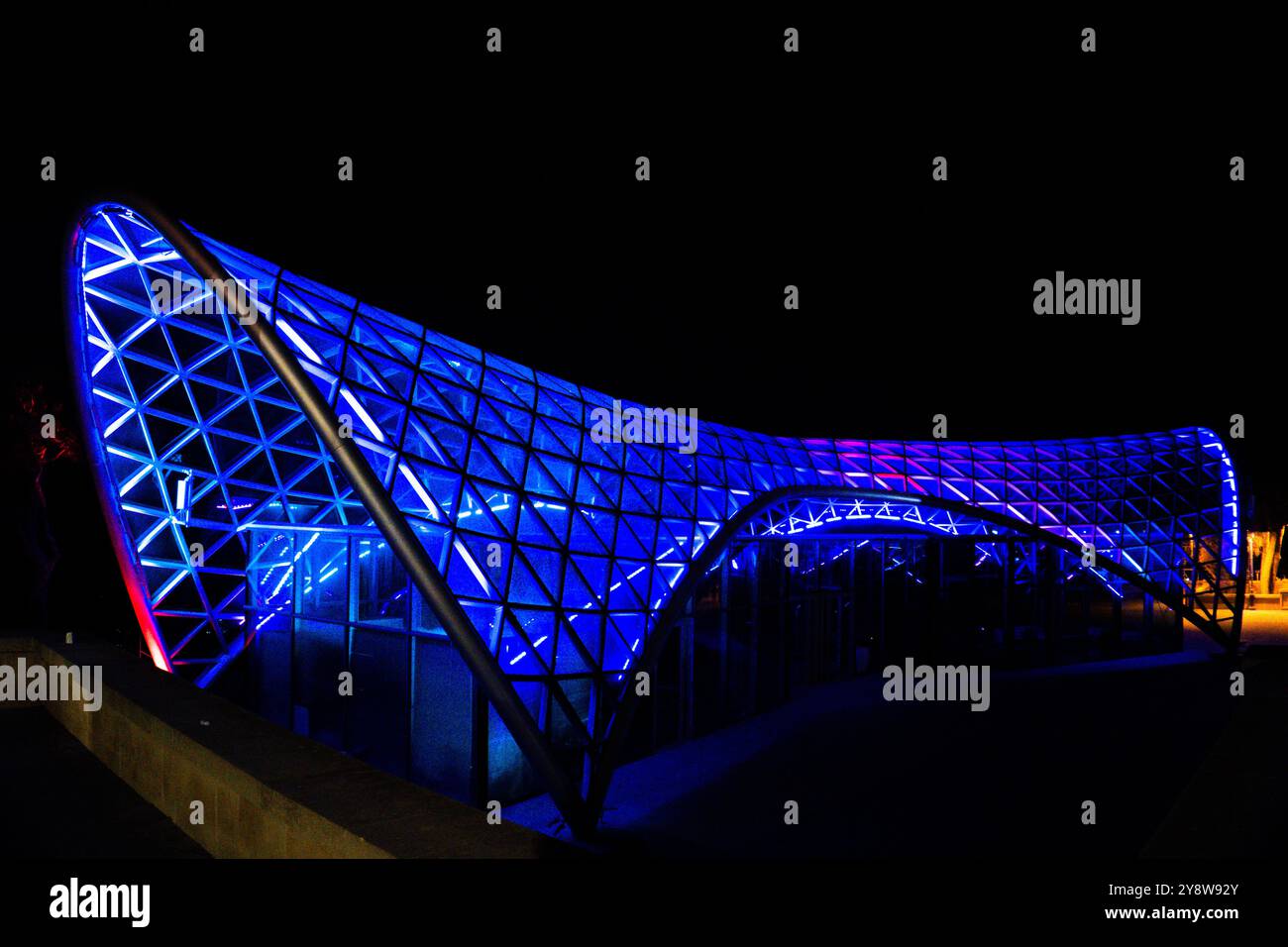 Night Illusion of Baku Funiculor. Baku, Azerbaijan Stock Photo - Alamy