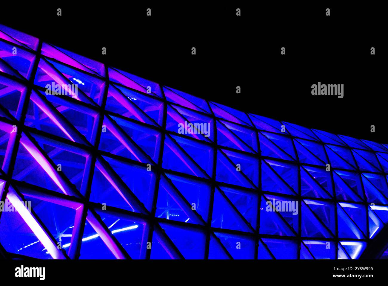 Night Illusion of Baku Funiculor. Baku, Azerbaijan Stock Photo - Alamy