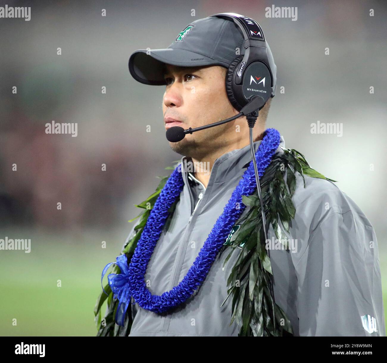 October 5, 2024 - Hawaii Rainbow Warriors head coach Timmy Chang during ...