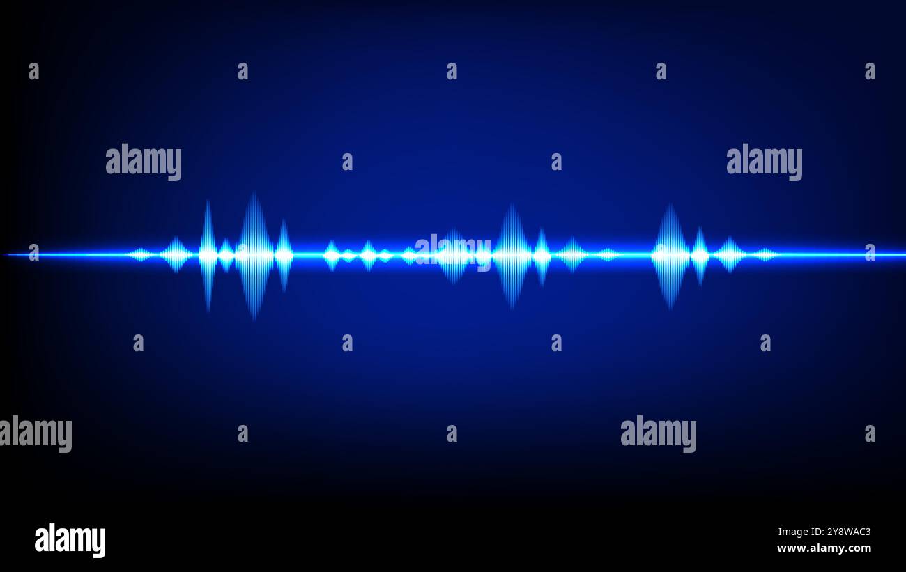 Abstract Sound Wave Blue Digital Frequency wavelength graphic design ...